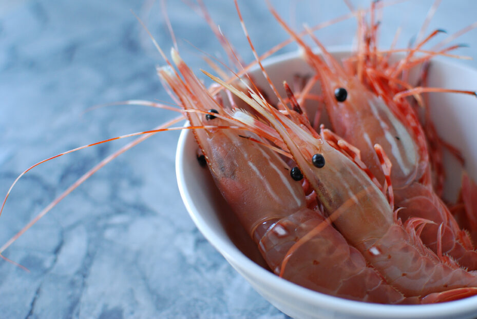 Do you cook spot prawns over or under the heat?