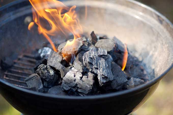 Do you cover coals while heating?