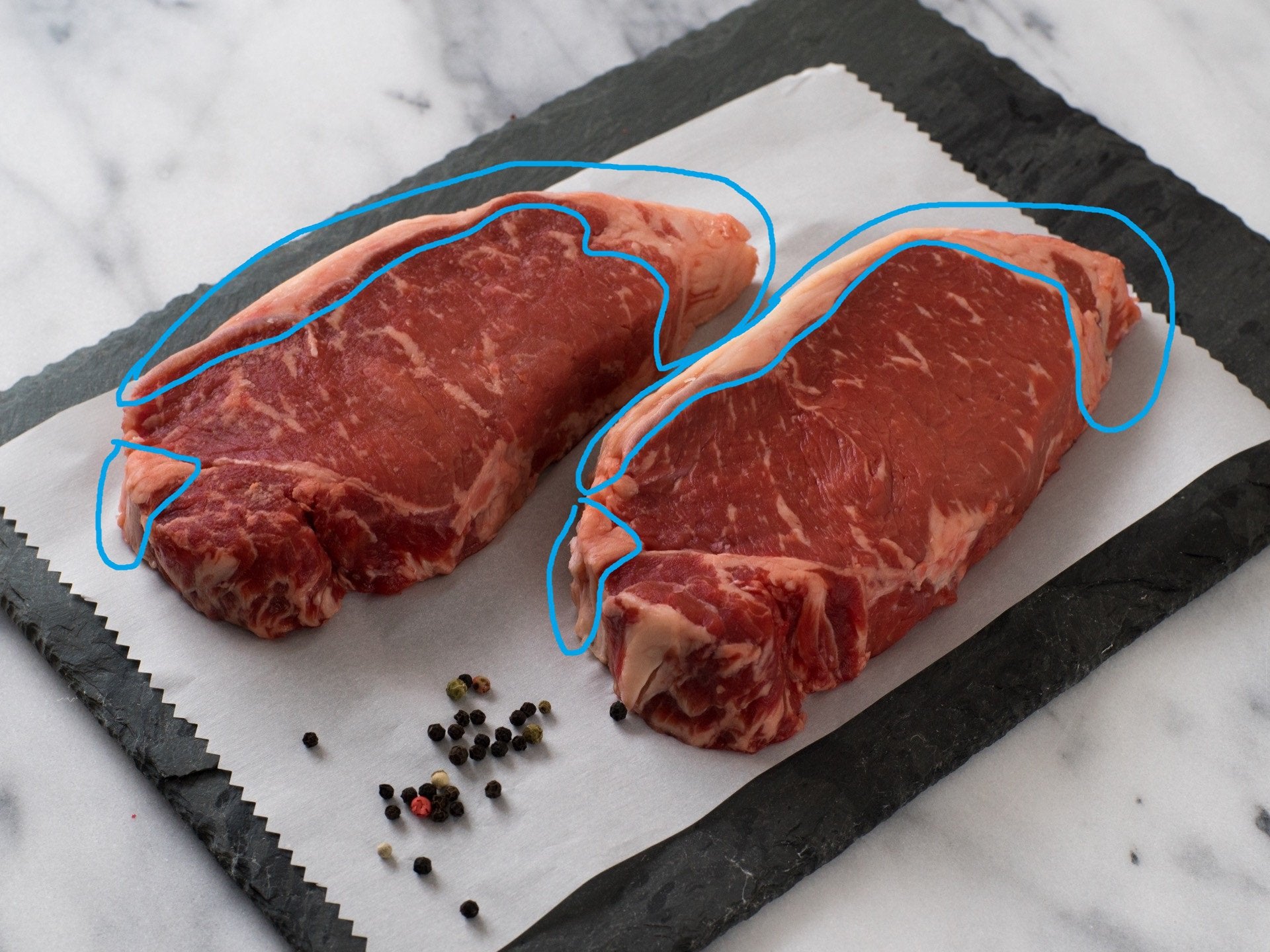 Do you cut the white part off of steak?