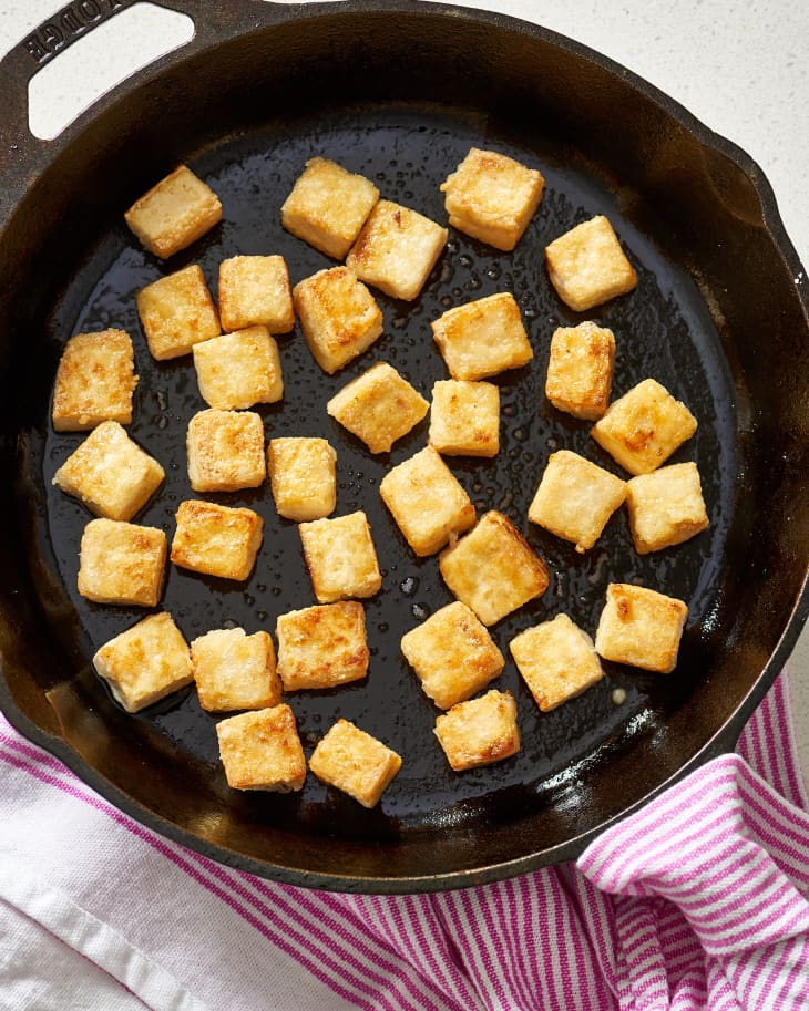 Do you cut tofu before frying?