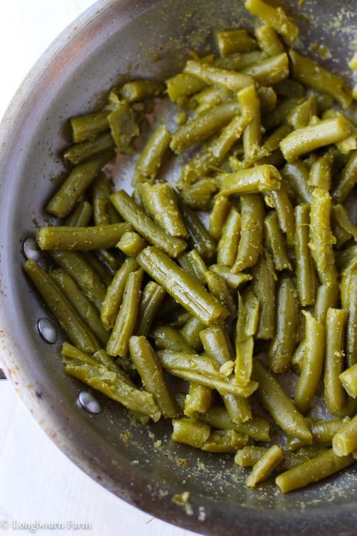 Do you drain canned green beans before microwave?