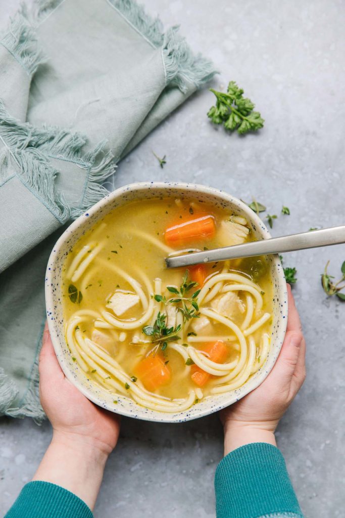 Do you eat chicken noodle soup with a spoon?