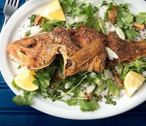 Do you eat the skin on whole fried fish?