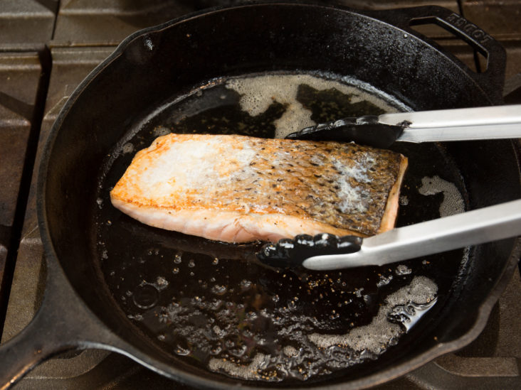 Do you flip salmon on the stove?