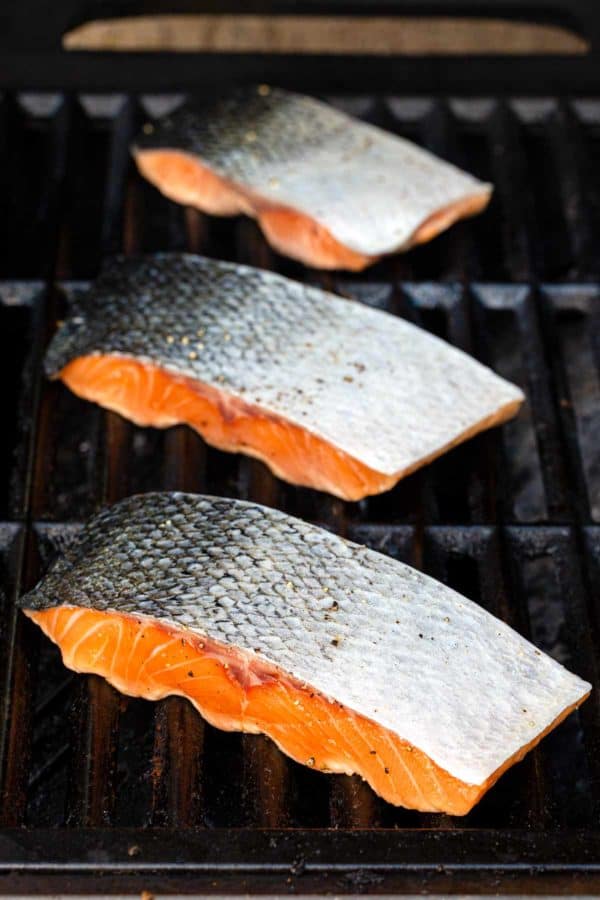 Do you grill fish skin side up?