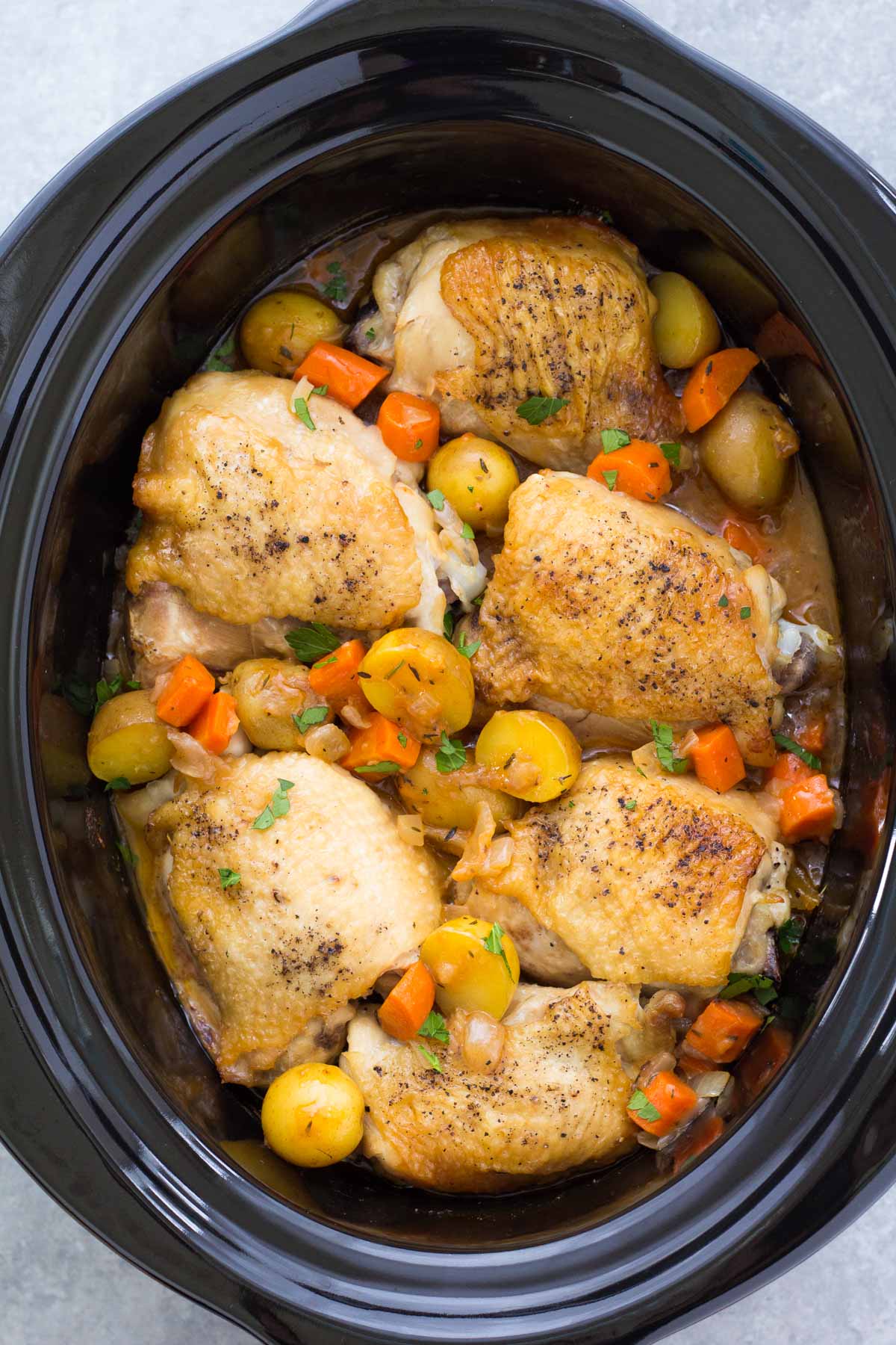 Do you have to Layer chicken in a crock pot?