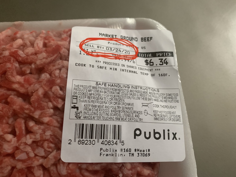Do you have to use meat by sell by date?