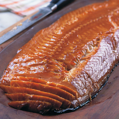 Do you leave skin on salmon when smoking?