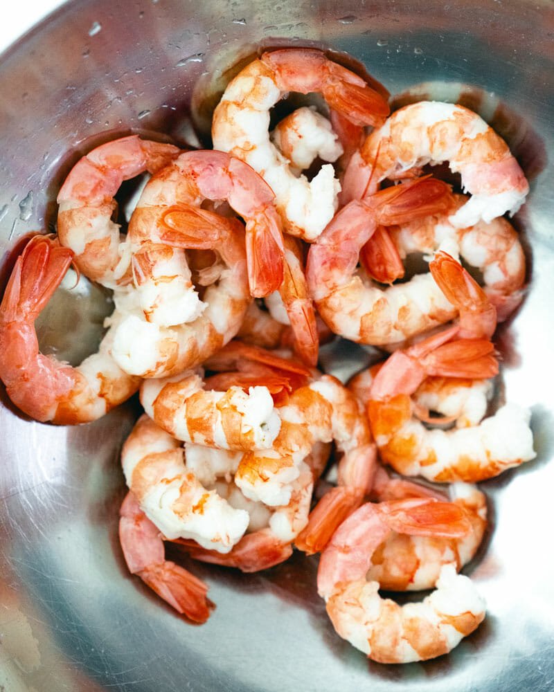 Do you leave the shell on when boiling shrimp?