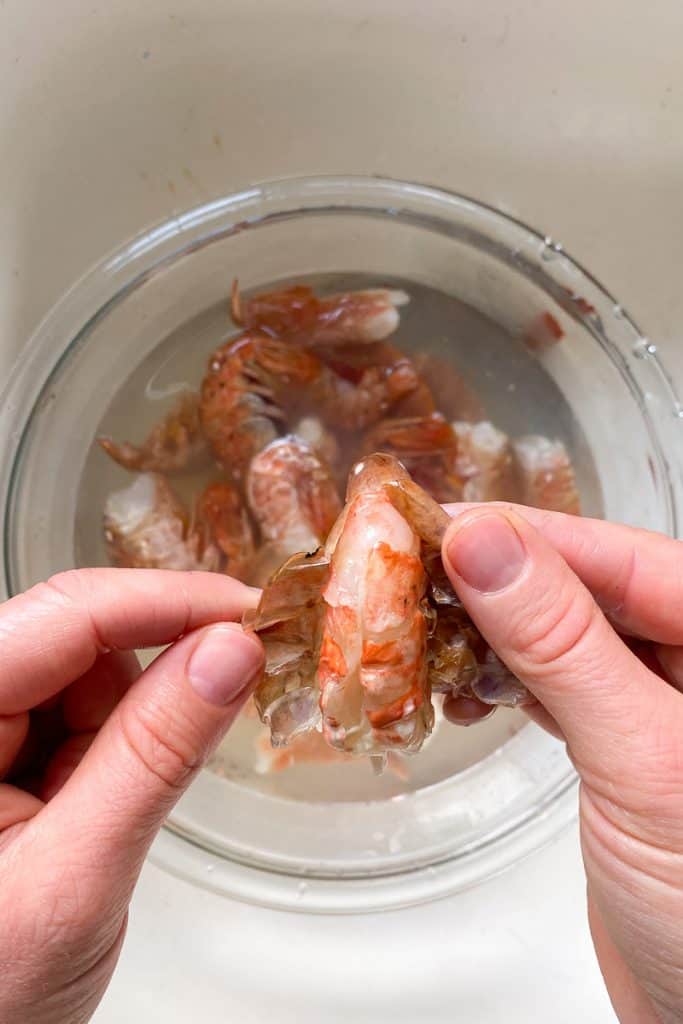 Do you peel spot prawns before cooking?