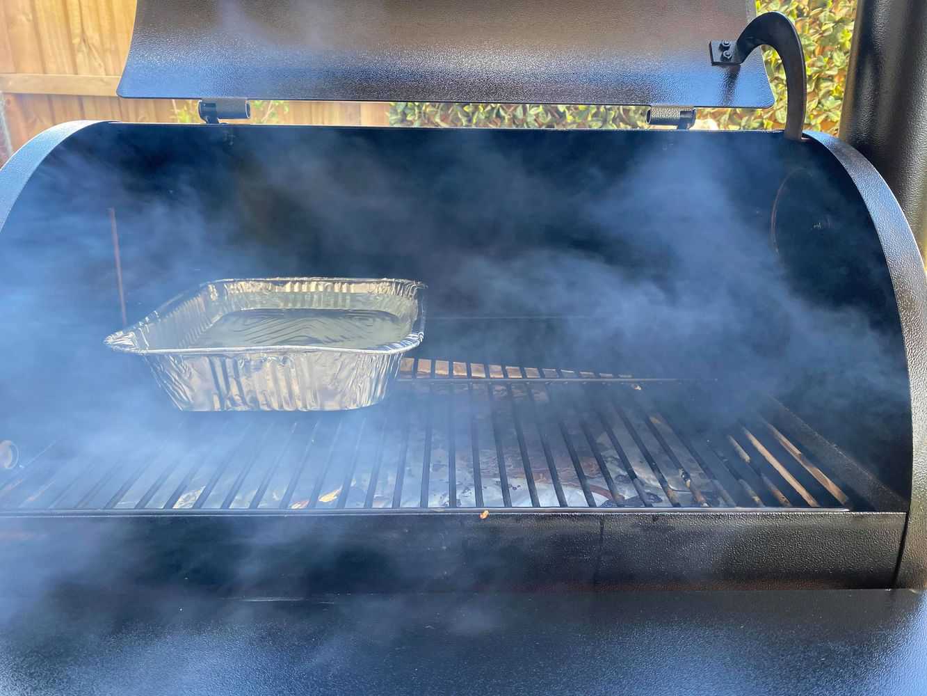 Do you put a water pan under brisket?