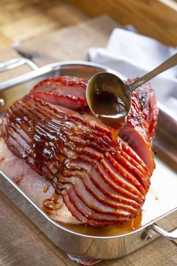 Do you put the ham glaze on before or after cooking?