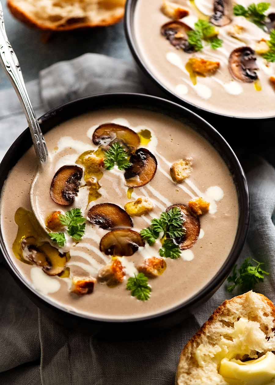 Do you saute mushrooms for soup?