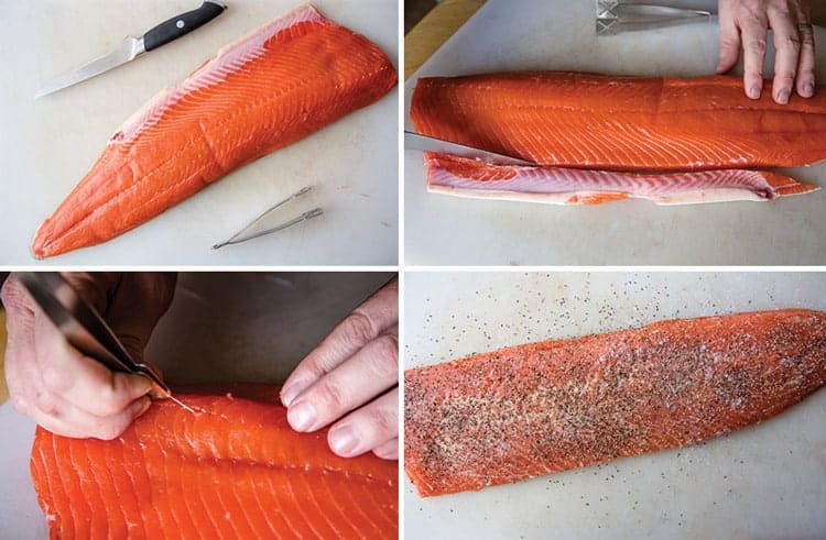 Do you smoke salmon with the skin on or off?