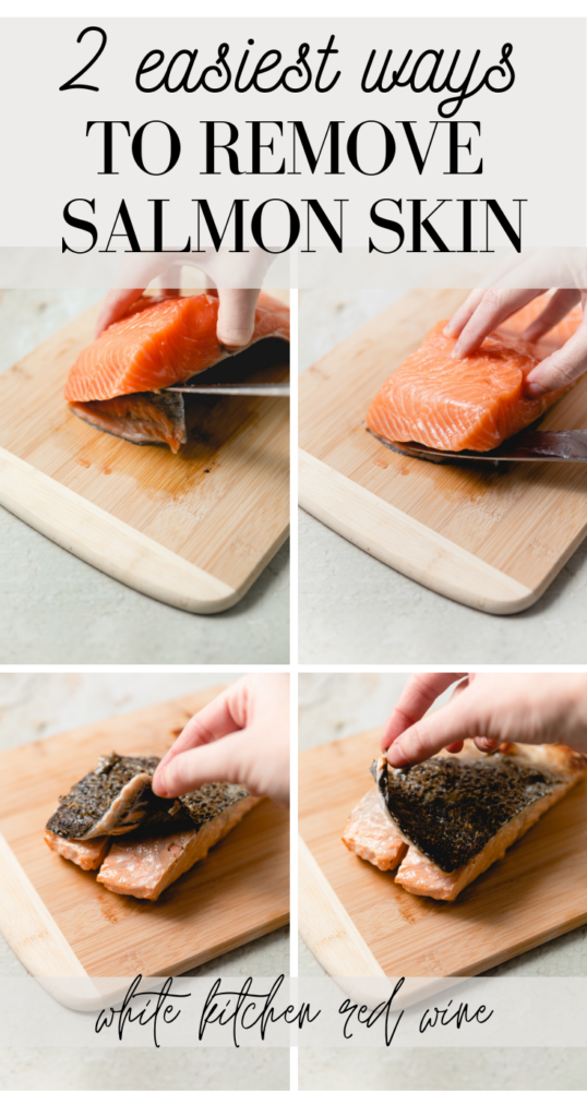 Do you take skin off salmon before cooking?