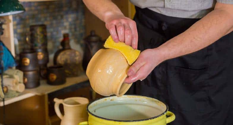 Do you wash bisque before glazing?