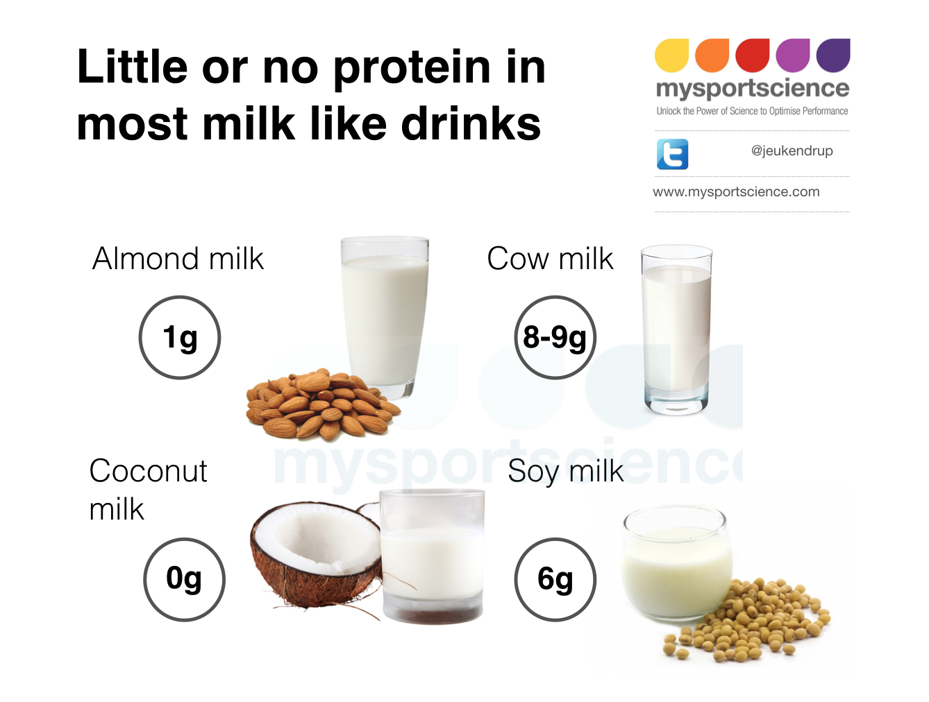 Does animal milk have more protein than plant milk?
