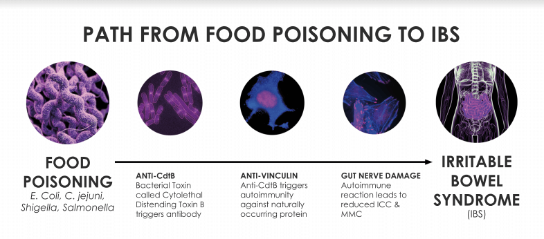 Does food poisoning show up in a blood test?