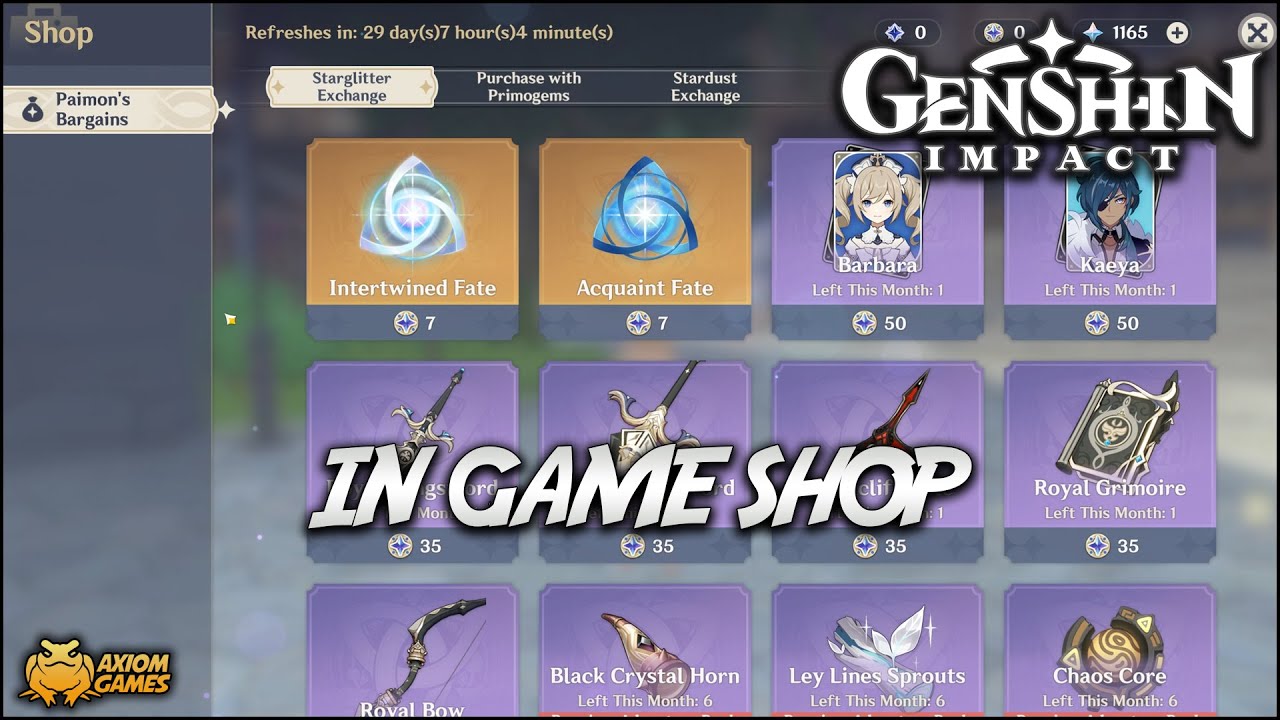 Does Genshin Impact have a shop?