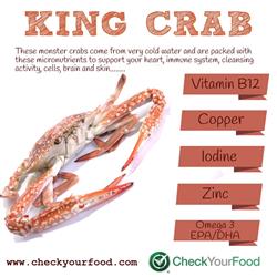 Does king crab have zinc?