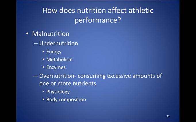 Does nutrition affect performance?