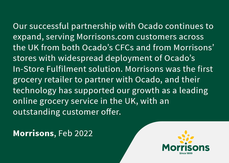 Does Ocado deliver for Morrisons?