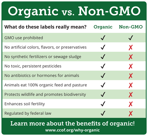 Does organic also mean non-GMO?