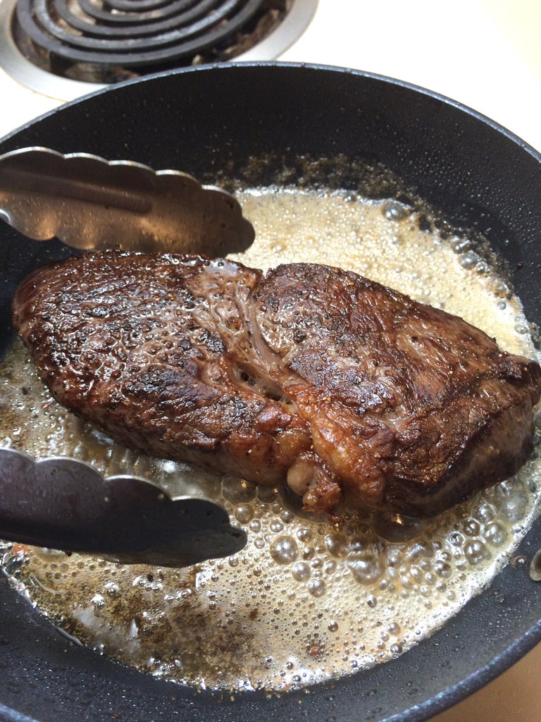 Does pan frying steak make it tough?