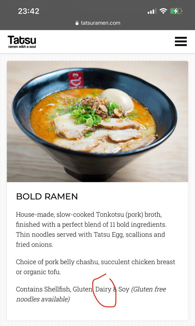 Does ramen broth have dairy?