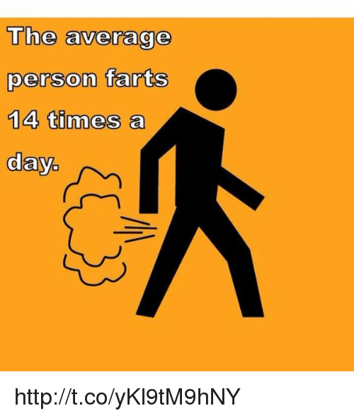 Does the average person fart 14 times a day?