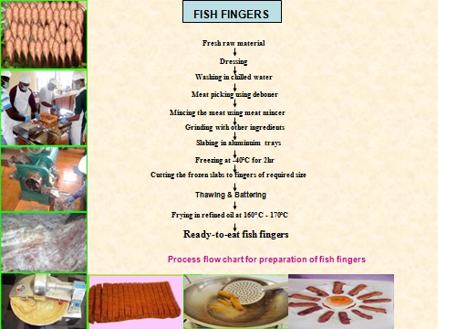 How are fish fingers processed?
