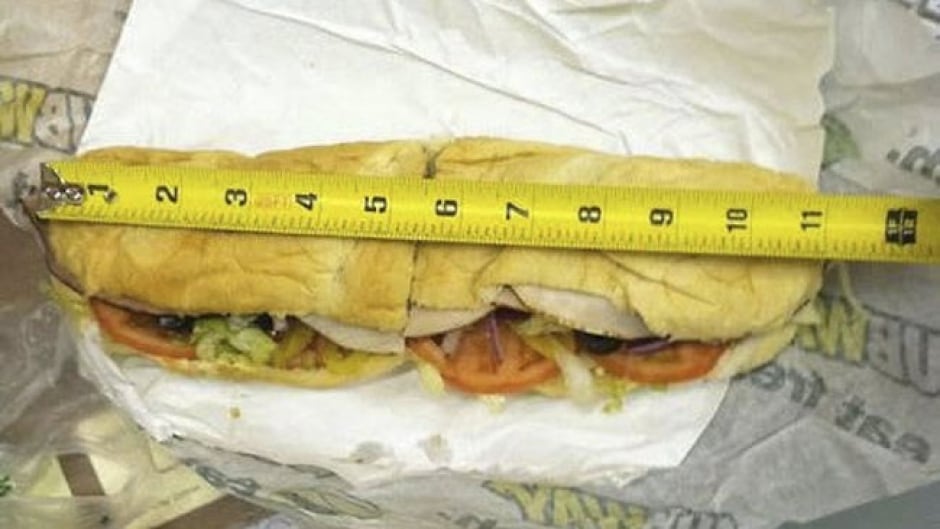 How big is a 12 inch subway?