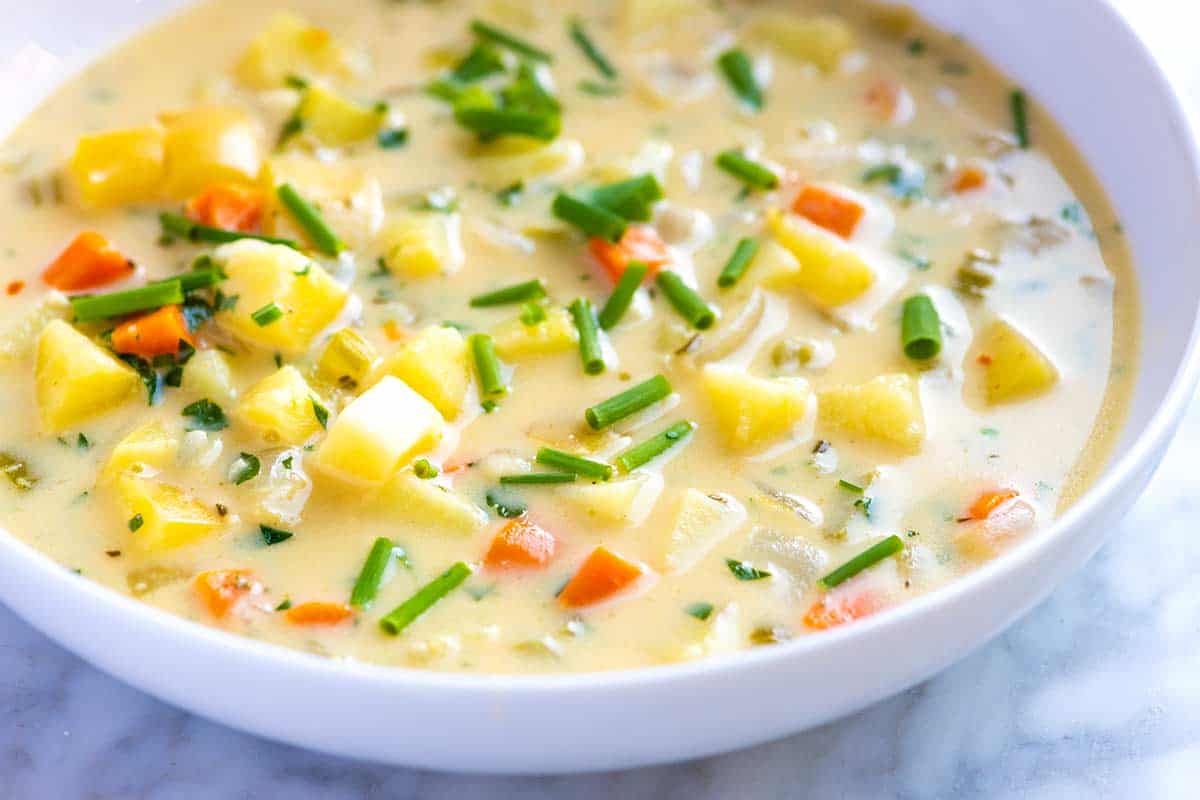 How can I add flavor to potato soup?