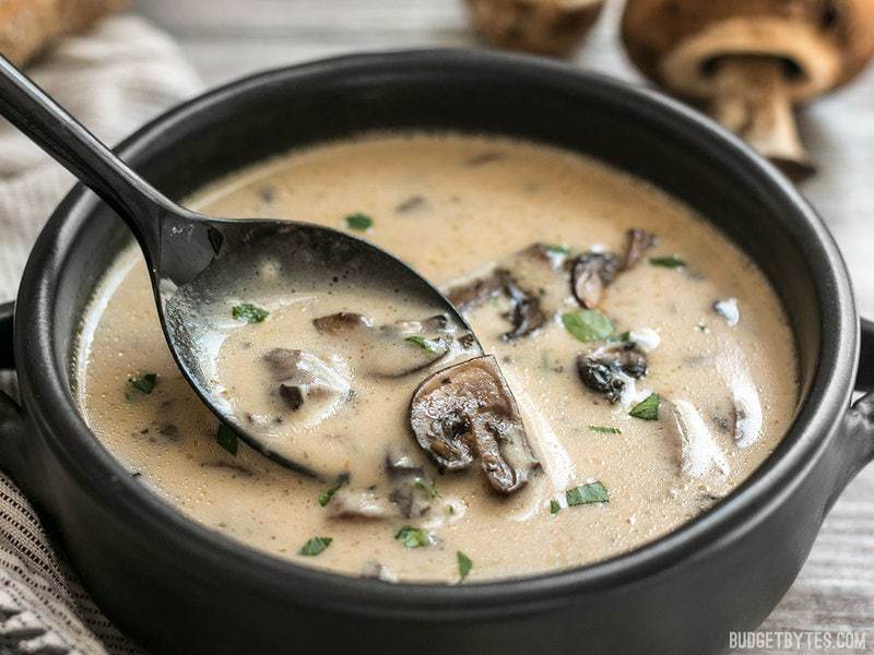 How can I get a strong mushroom flavor for mushroom soup?