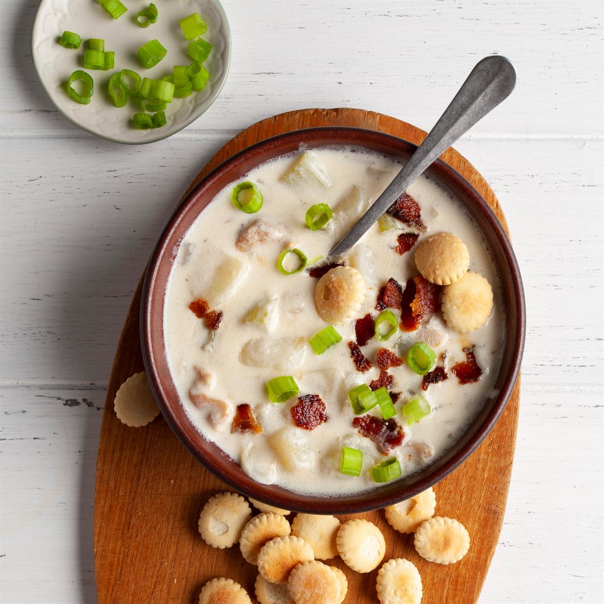 How can I make canned New England clam chowder better?