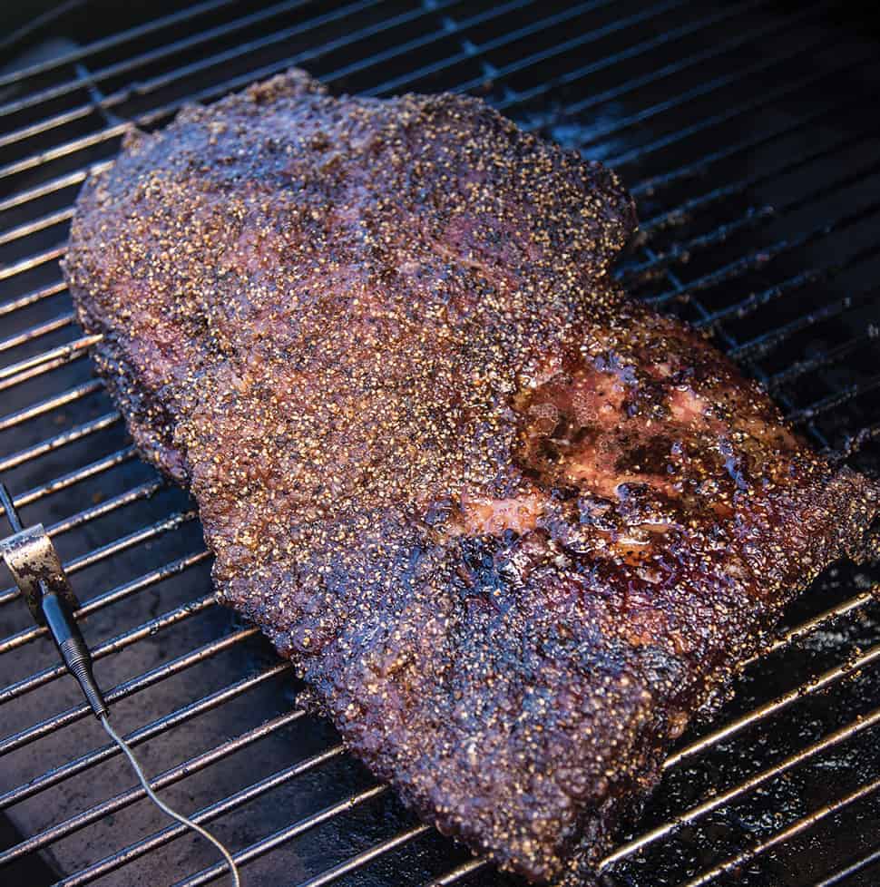 How can I reduce the size of a brisket for smoking?