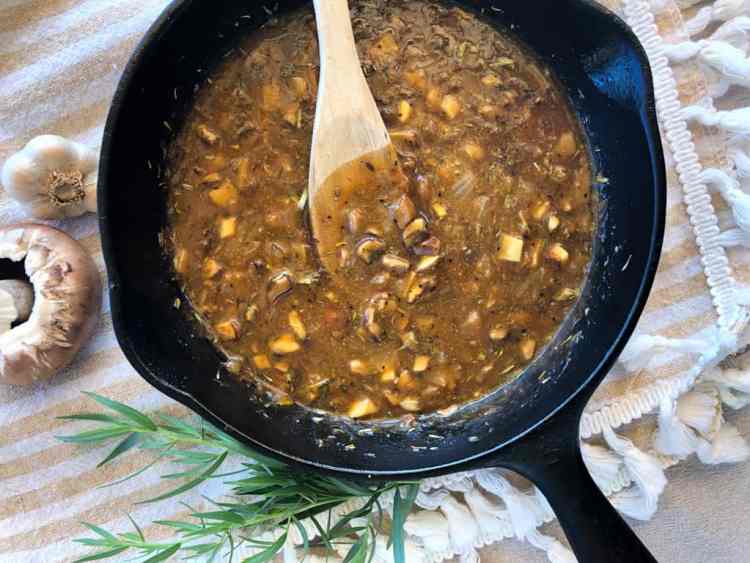 How can I thicken mushroom sauce without flour or cornstarch?