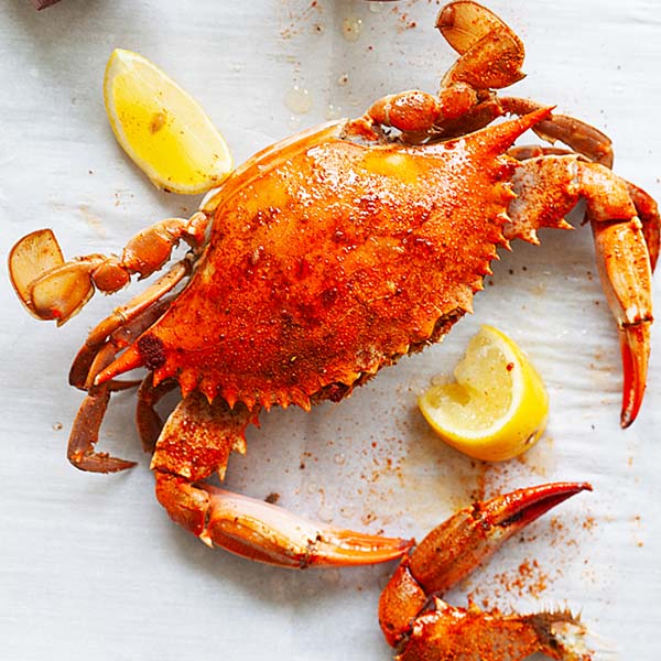How can you tell if a blue crab is cooked?