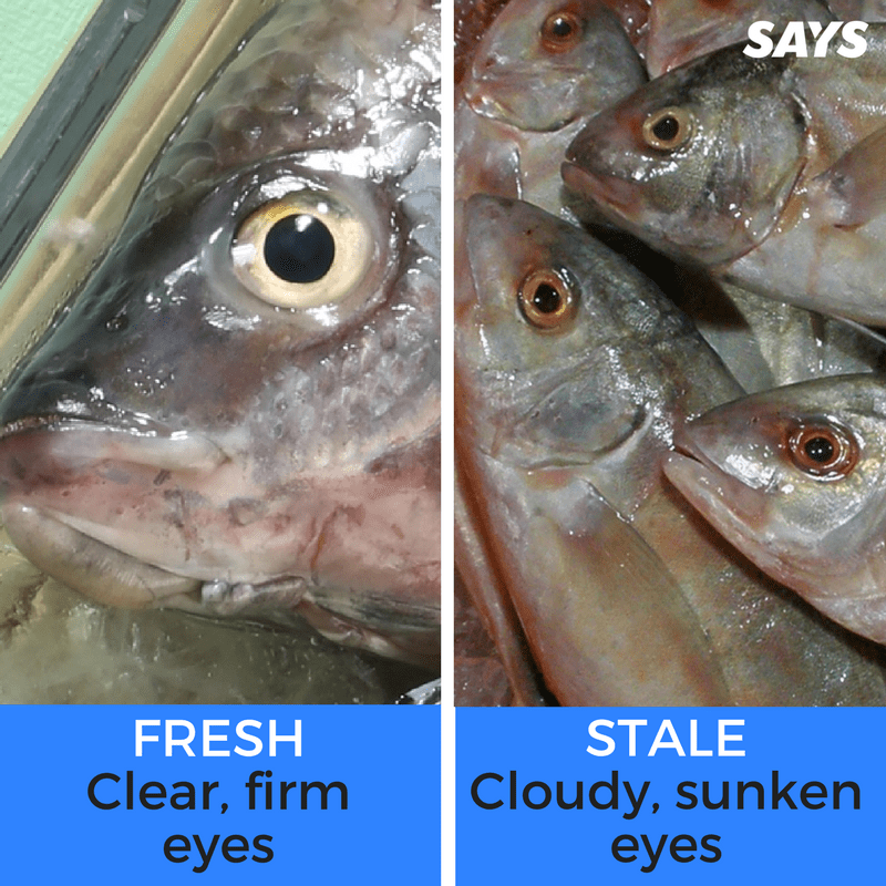 How can you tell if fish is fresh or old?