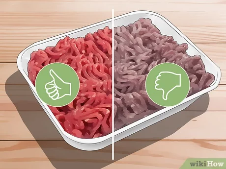 How can you tell if ground beef has gone bad after freezing?