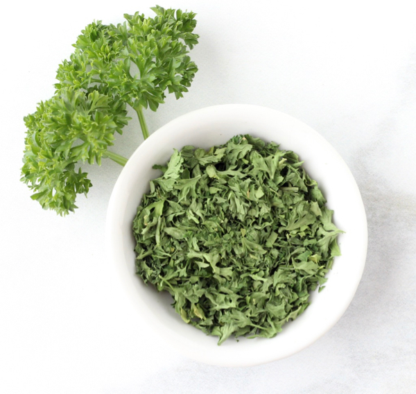 How can you tell if parsley is dried?