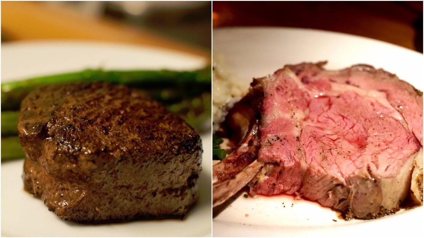 How can you tell the difference between Filet mignon and prime rib?