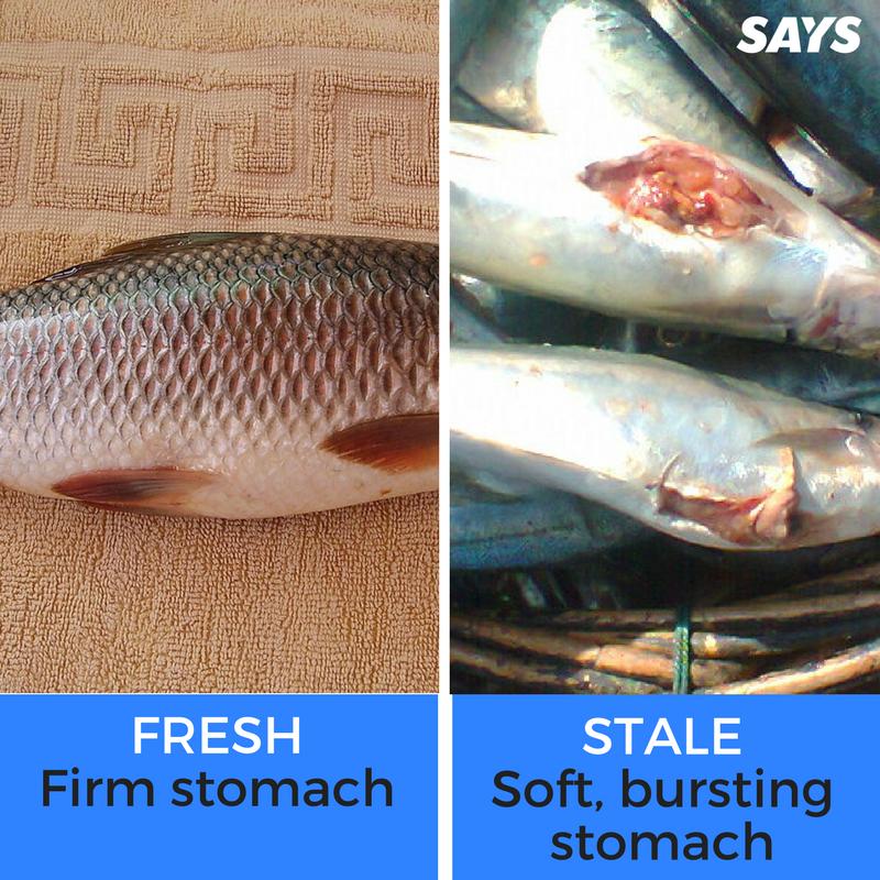 How can you tell the difference between fresh and old fish?