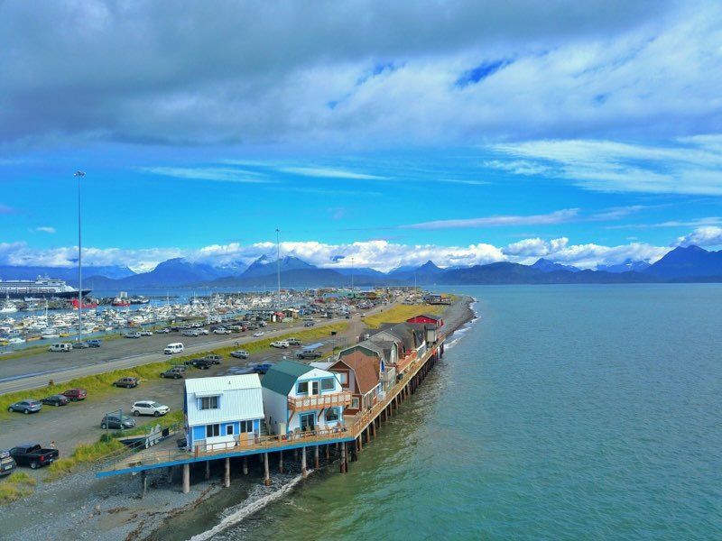 How close is Homer Alaska to the water?