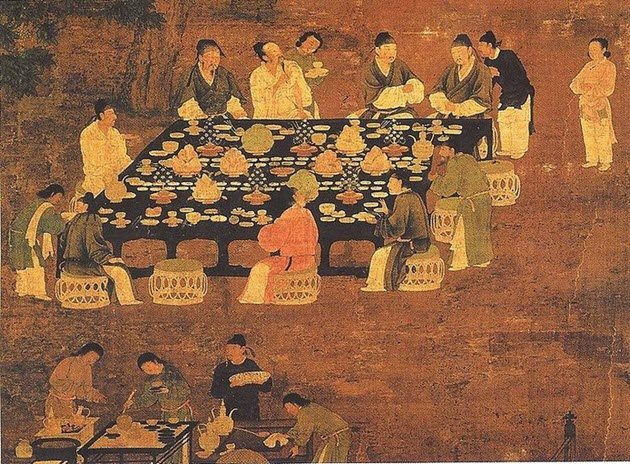 How did ancient Chinese eat their food?