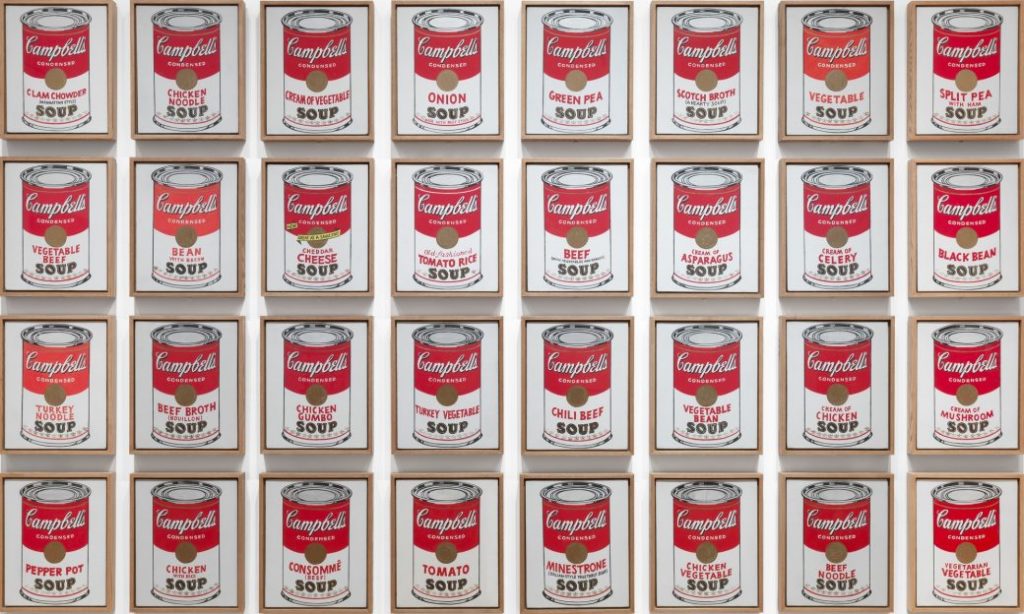 How did Andy Warhol created Campbell's soup can?