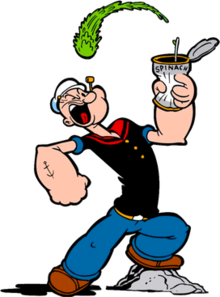 How did Popeye get his strength?