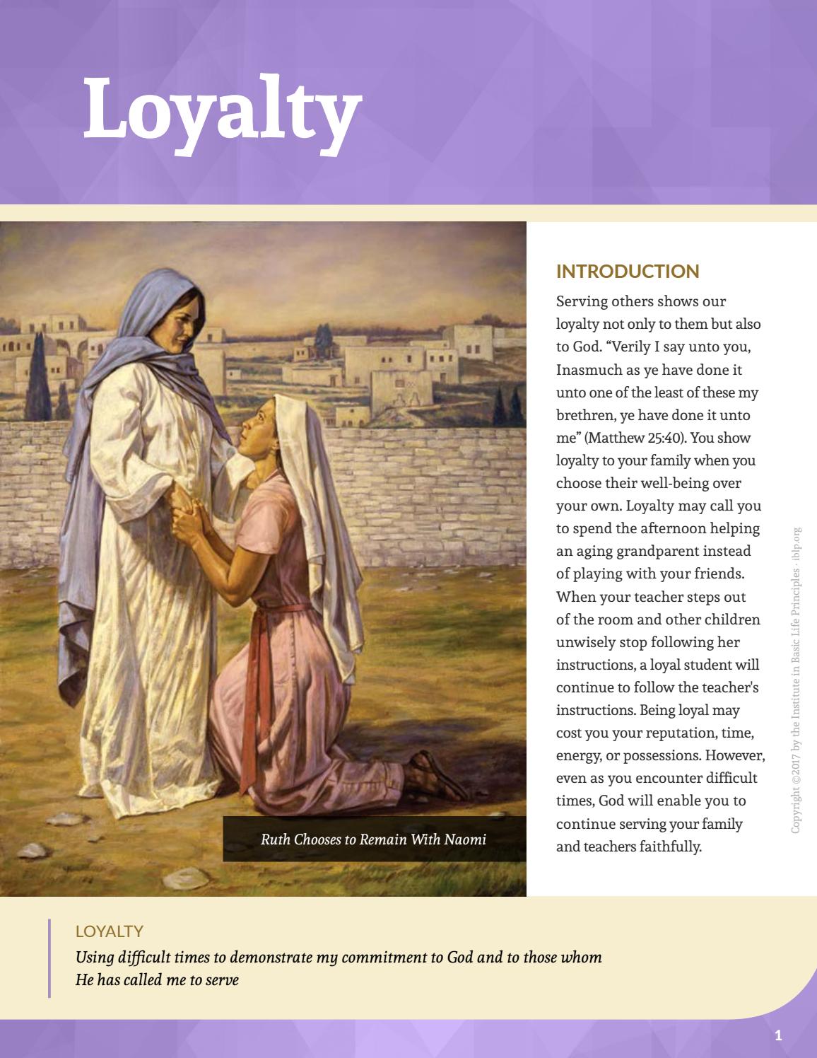 How did Ruth demonstrate loyalty?
