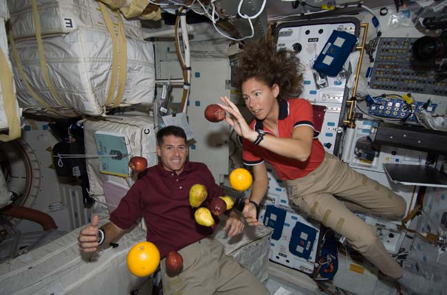 How do astronauts get fresh food in space?