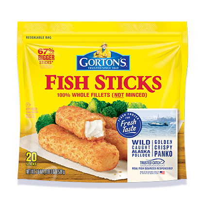 How do I bake Gorton's fish sticks?